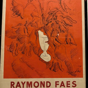 Original Vintage 1958 Raymond Faes Art Exhibit Poster - Etsy