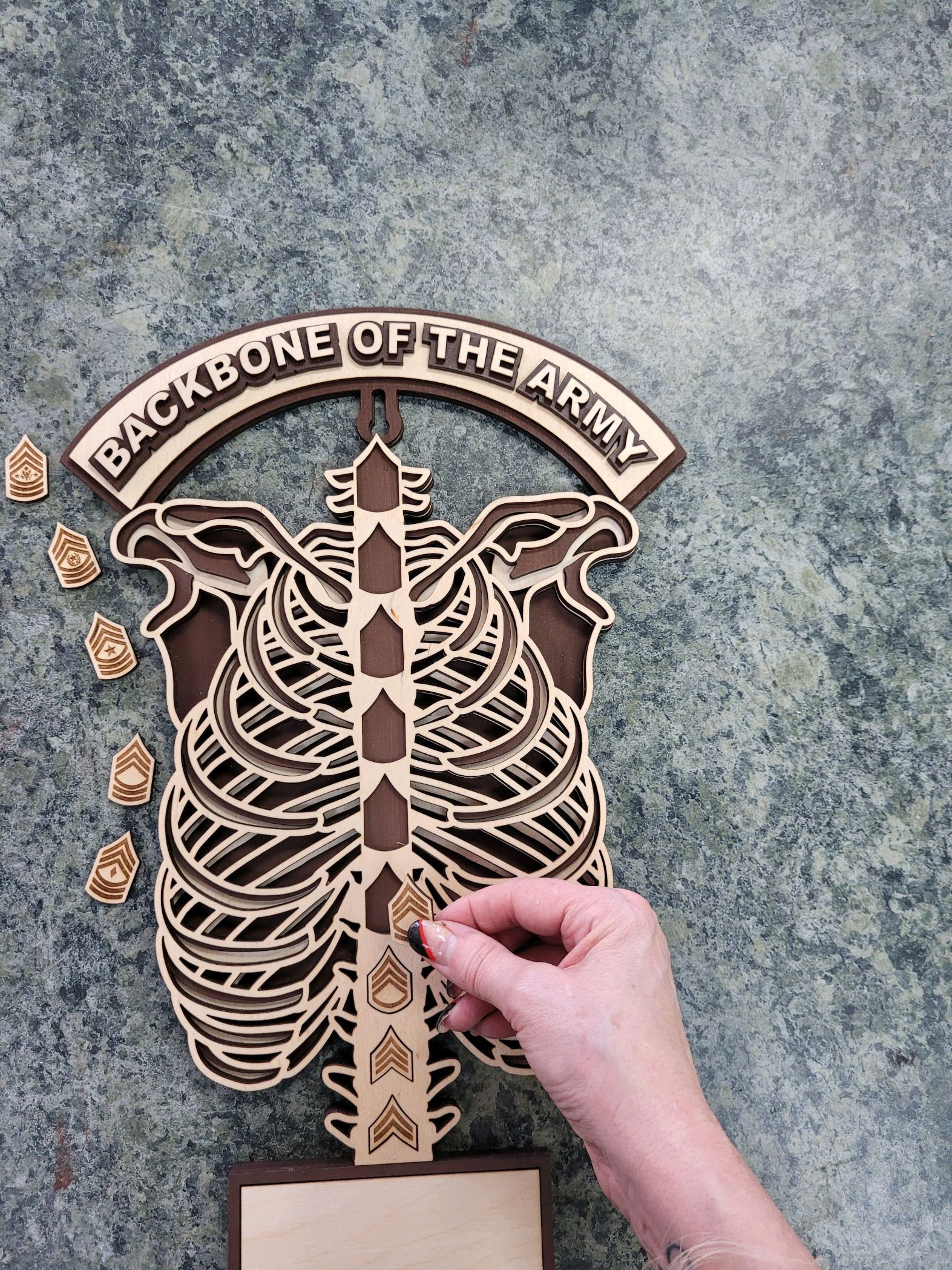 BACKBONE of the ARMY Plaque With Removable Rank - Etsy