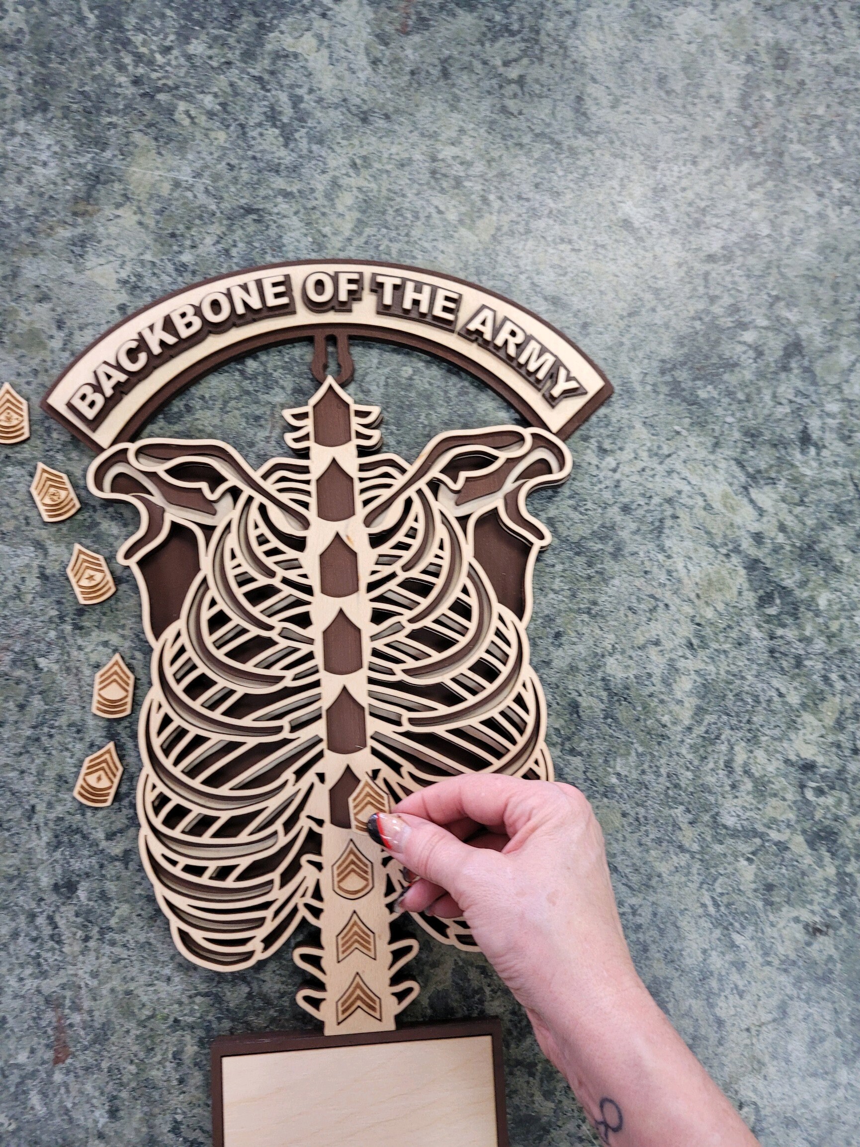 BACKBONE of the ARMY Plaque With Removable Rank - Etsy