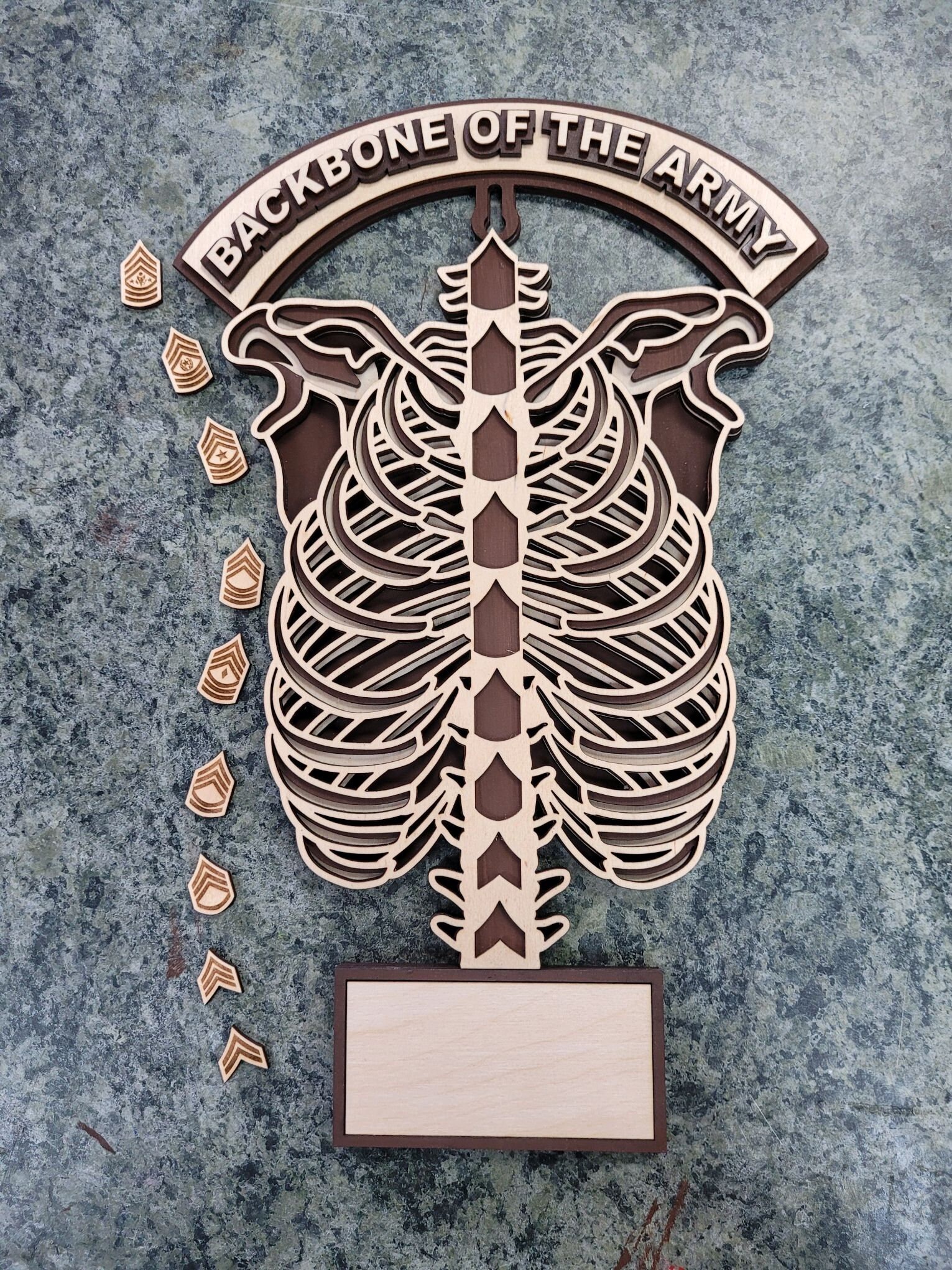 BACKBONE of the ARMY Plaque With Removable Rank - Etsy