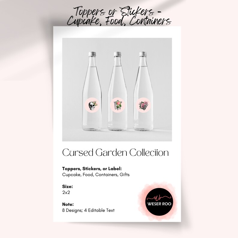 Cursed Garden Vintage Cupcake Topper Halloween Party Shabby Chic ...