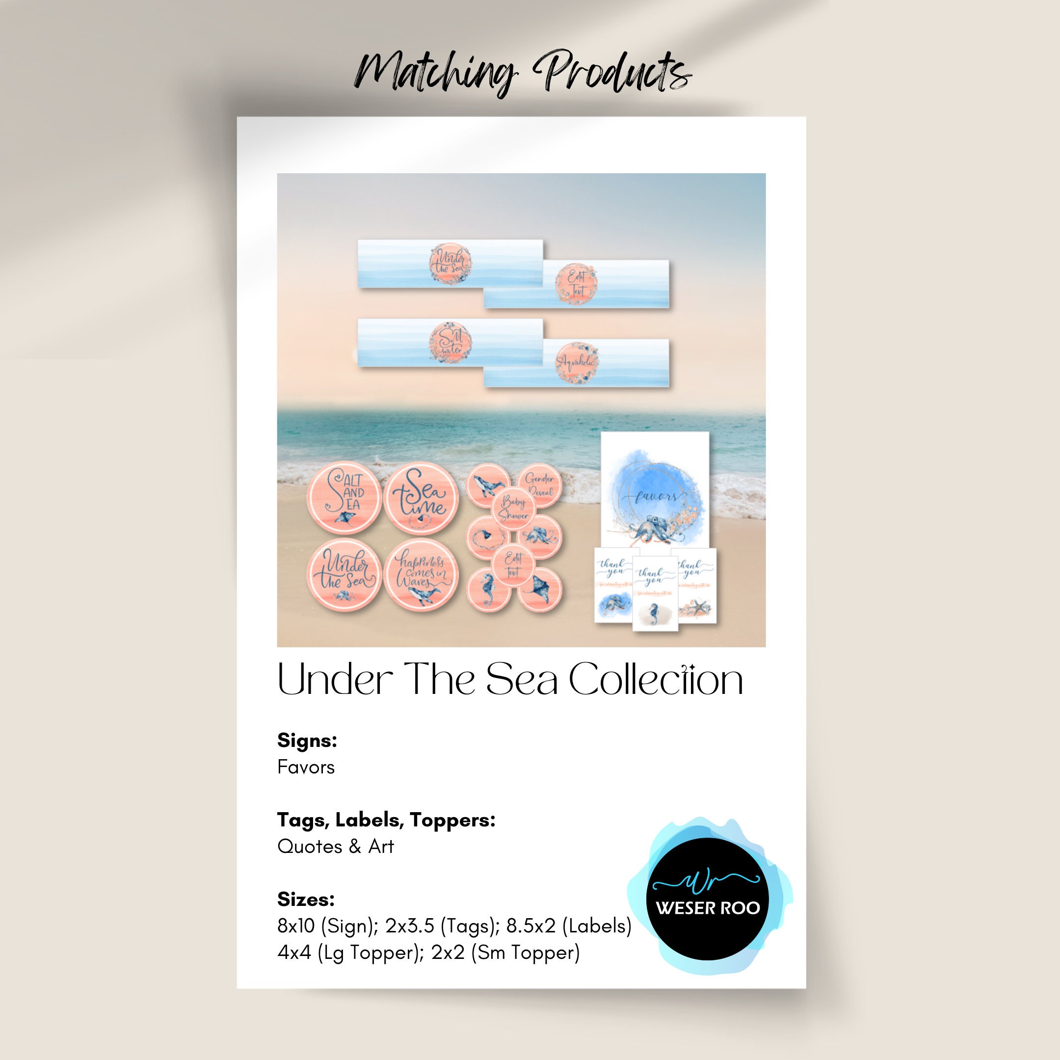 Under the Sea Baby Shower Drink Labels Whale Nautical Ocean Party Art ...