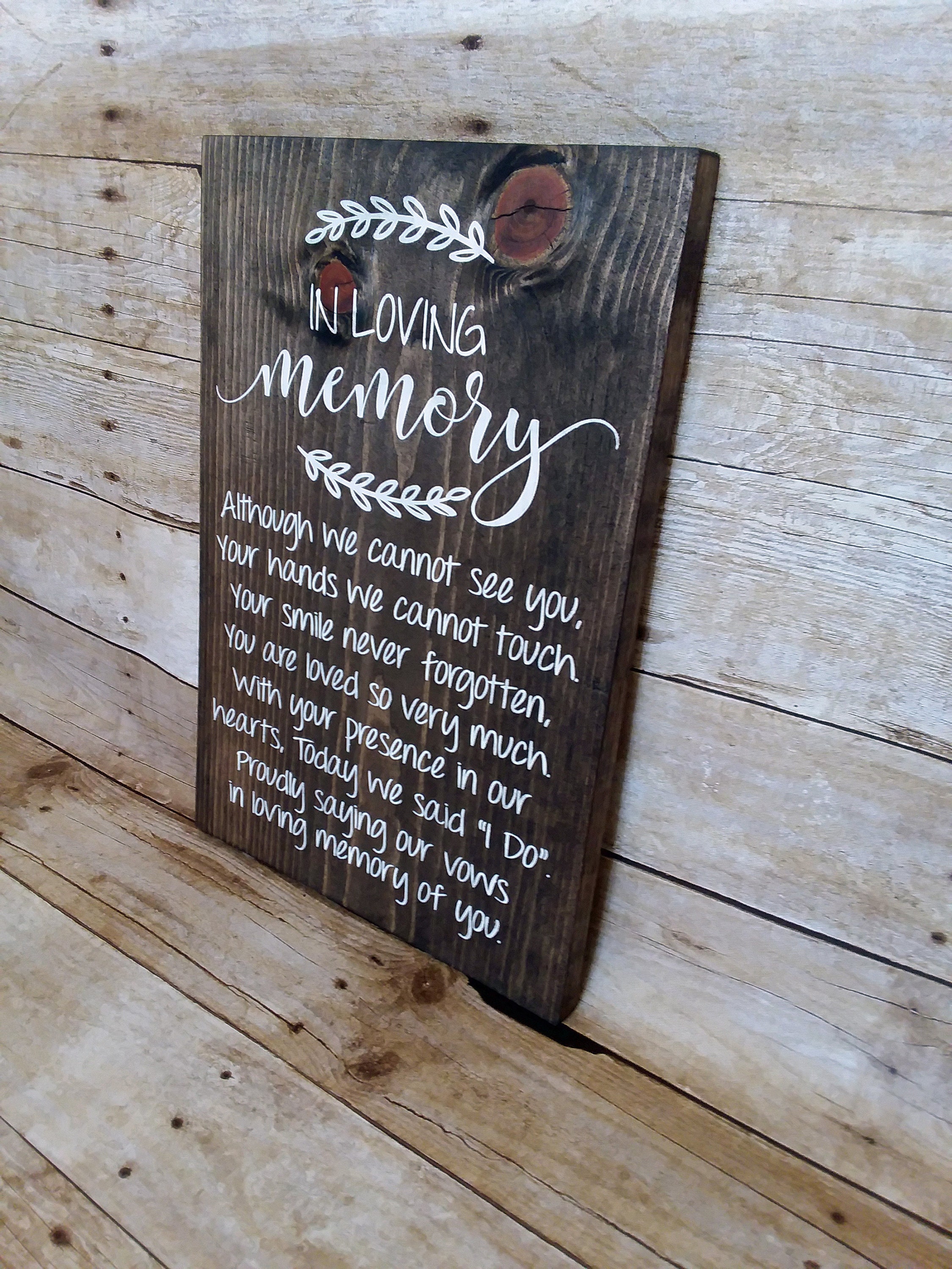 In Loving Memory Wedding Sign-painted Wedding Sign in Memory of Wedding ...