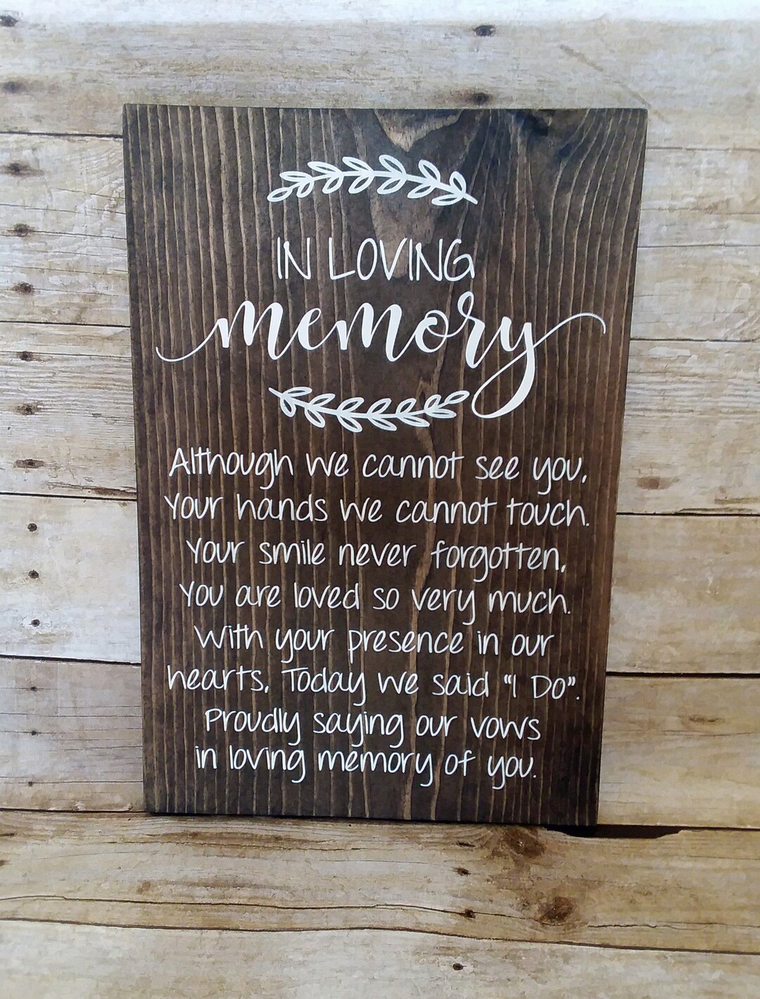 In Loving Memory Wedding Sign-painted Wedding Sign in Memory of Wedding ...