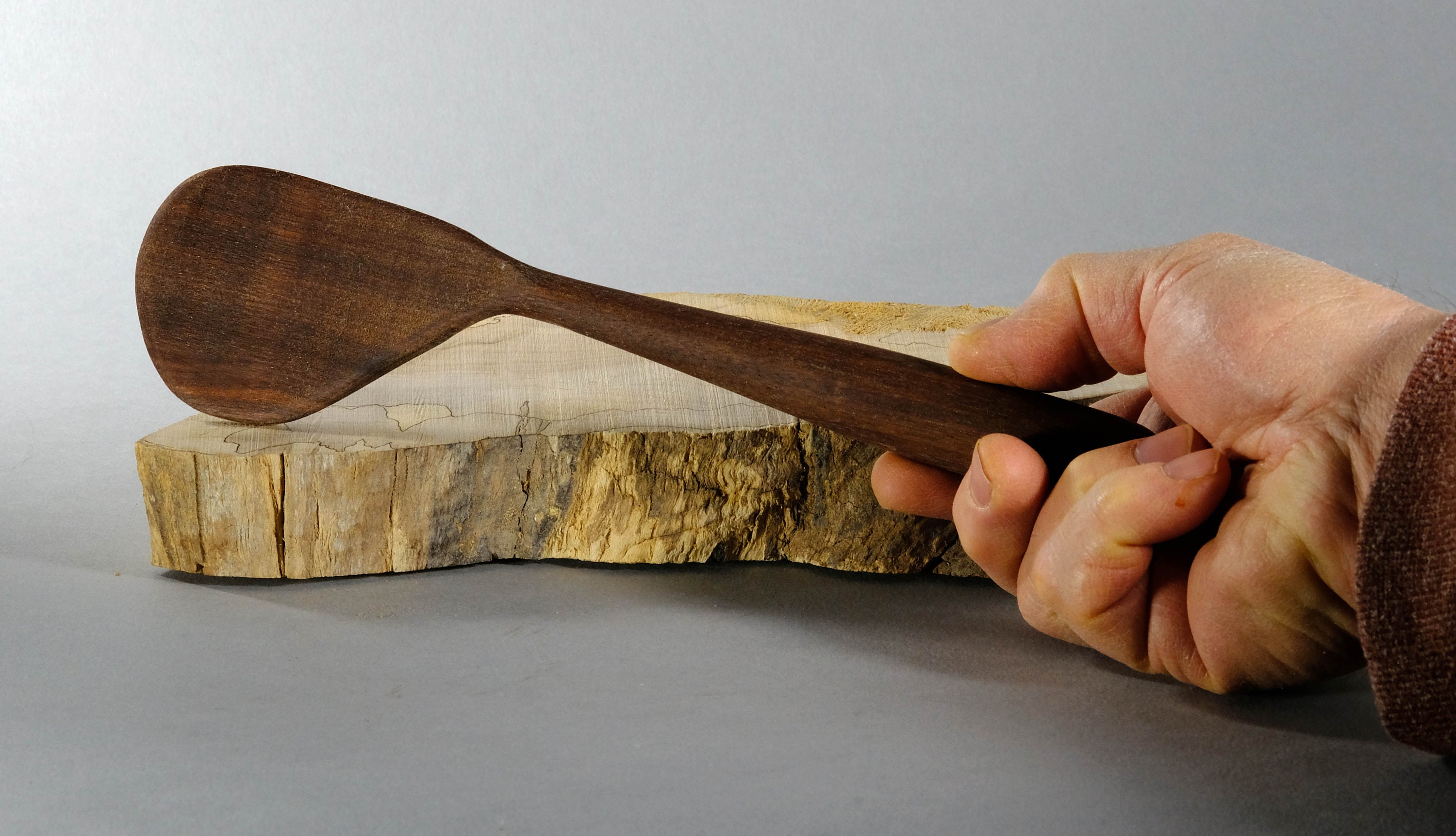 Walnut Wood Spurtle or Spatula Kitchen Utensil, Right Handed, Hand ...