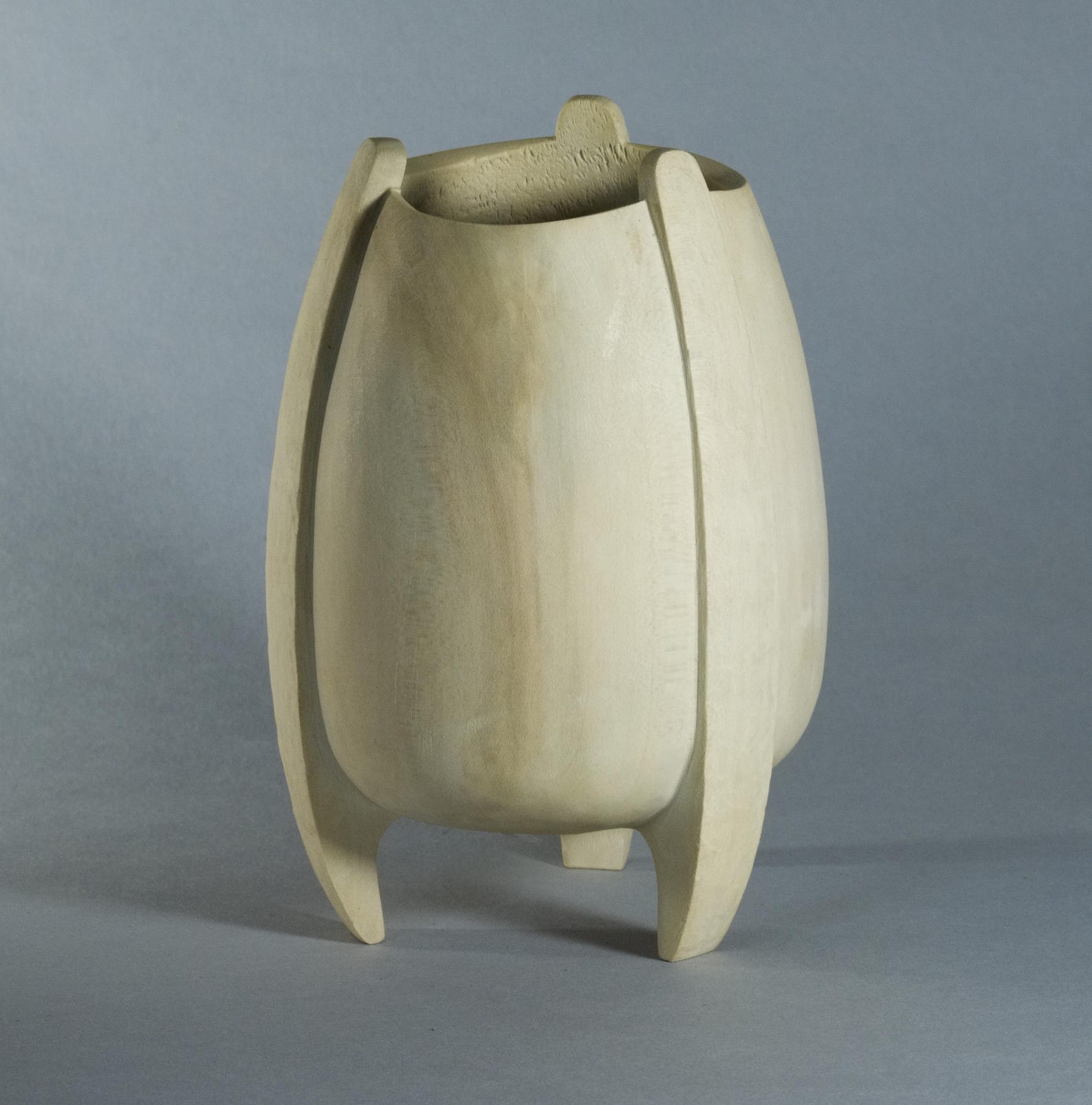 Turned and Carved Bleached Holly Wood Vessel, Fine Christmas, Birthday ...