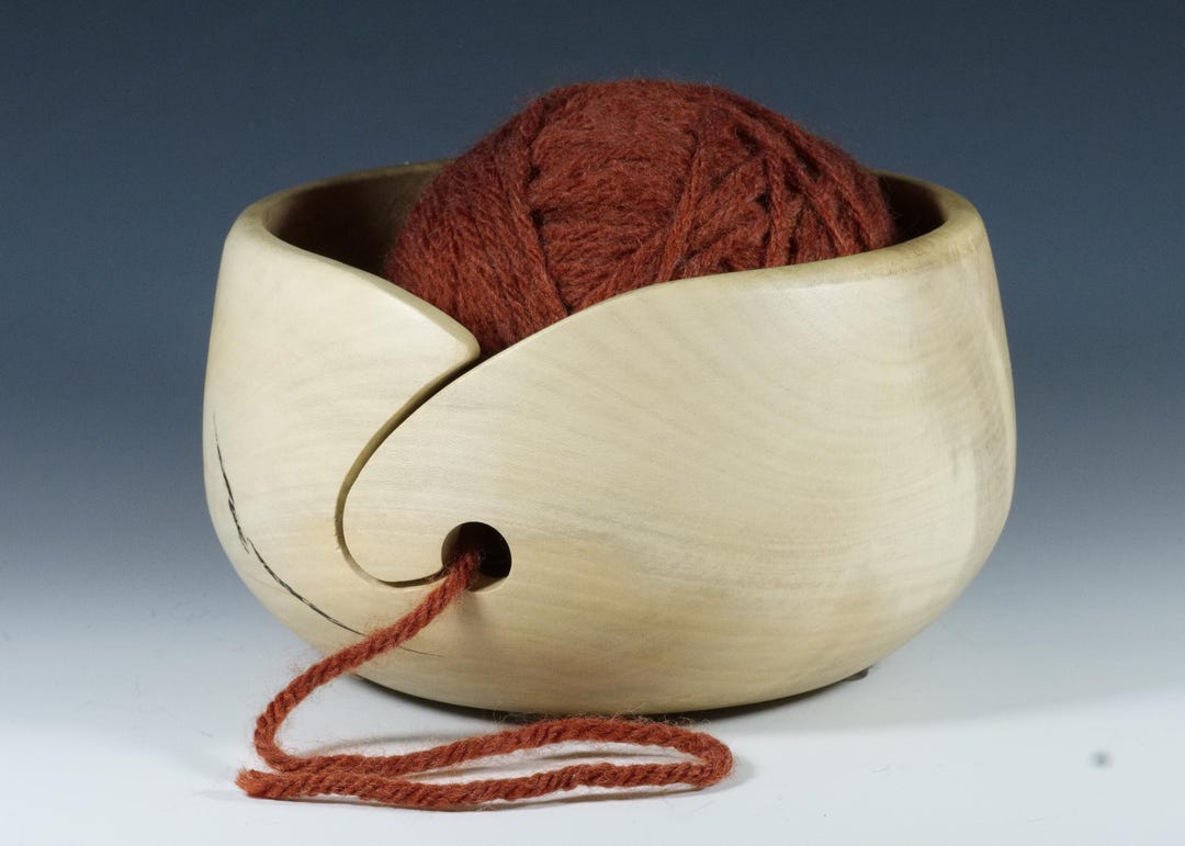Holly Wood Knitting or Yarn Bowl, Fine Birthday, Wedding, Christmas ...