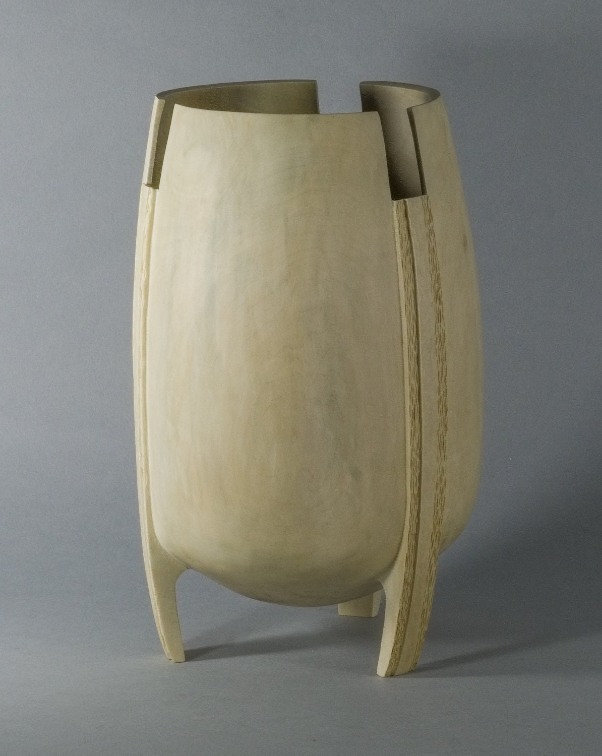 Turned and Carved Bleached Holly Wood Vessel, Fine Christmas, Birthday ...