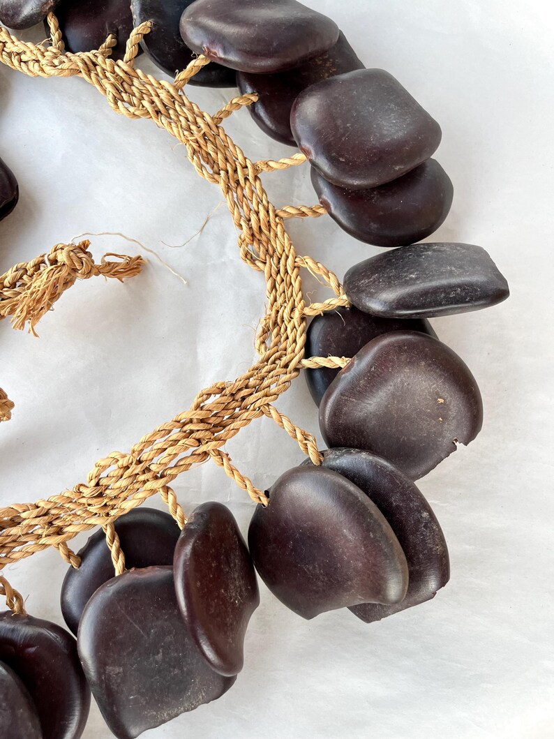 Vintage Accra, Ghana, African Togo Seed (40) Shakers on 58” Raffia ...