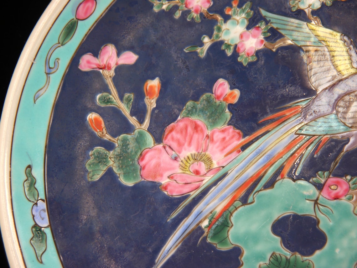 Japanese Arita Yamatoku Phoenix Tree Peonies & Tropical Bird - Etsy