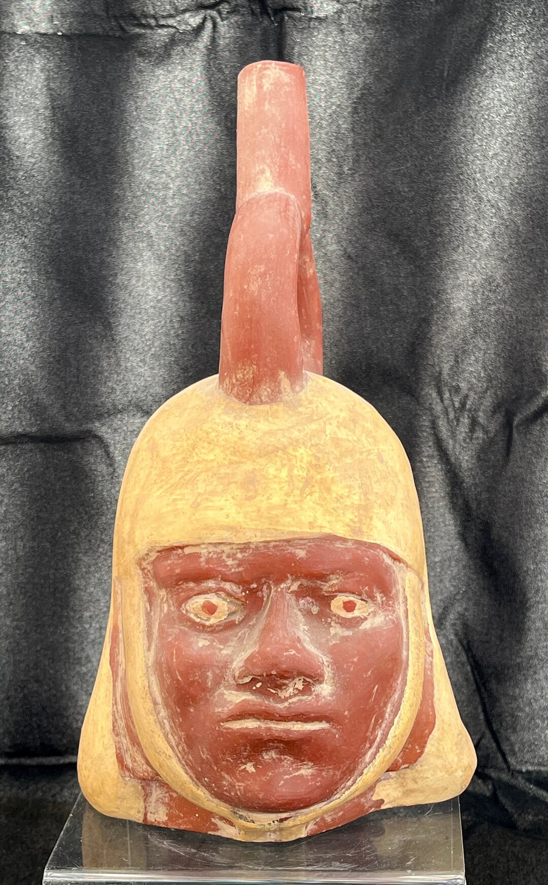 Peruvian MOCHE Portrait Vessel Huaco Pottery With Stirrup Spout ...