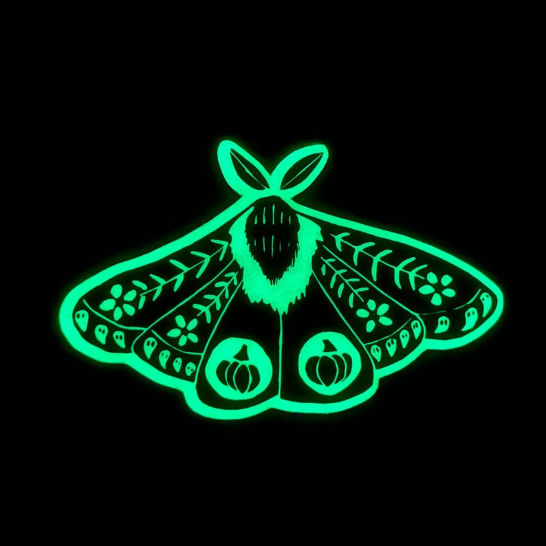 Spooky Moth Sticker Glow in the Dark - Etsy