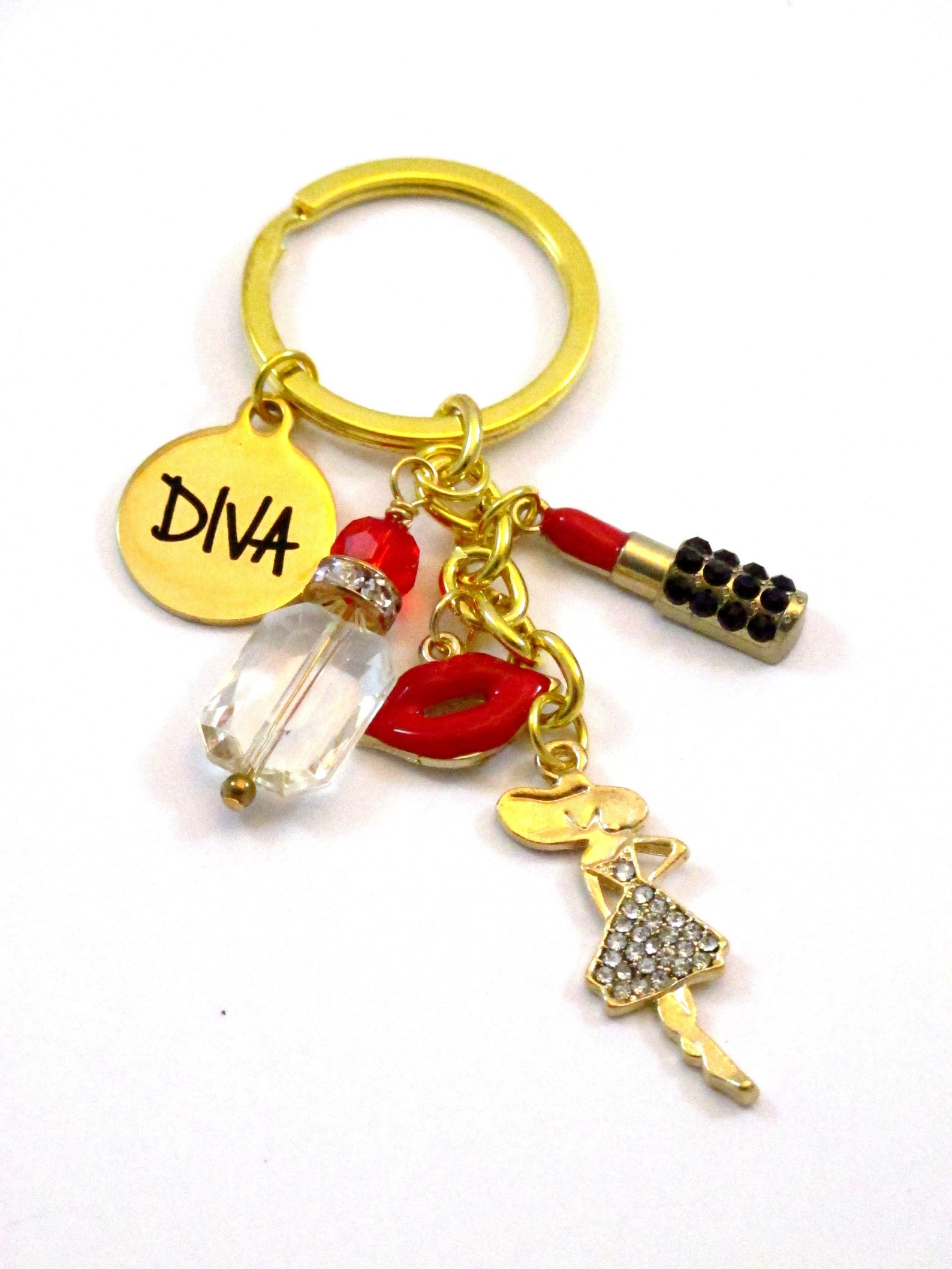 GIRLY GIRL Key Ring-diva Key Ring-fashionista Key Ring-car - Etsy