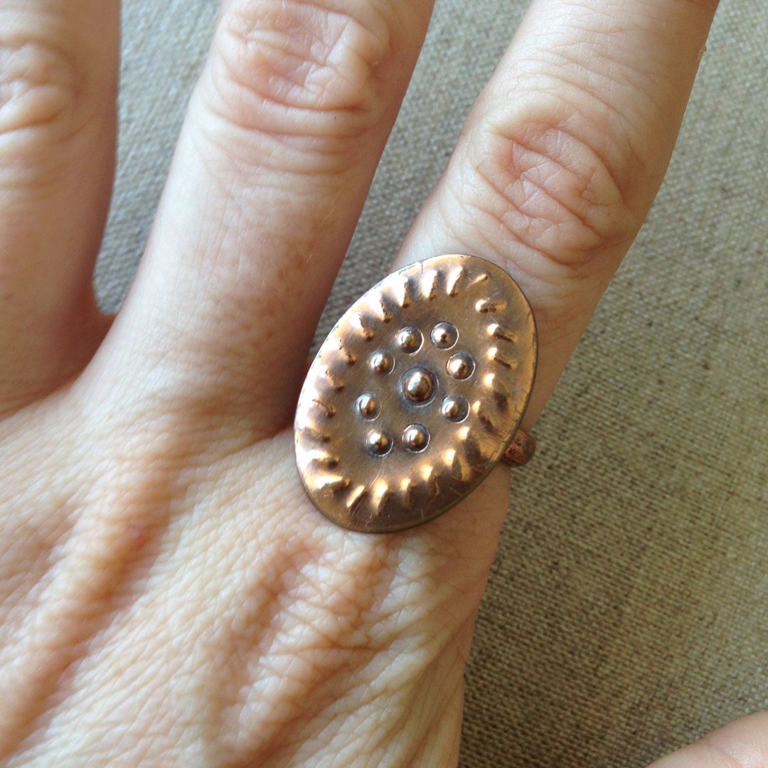 Vintage Copper Ring Bohemian Artisan Design - Etsy