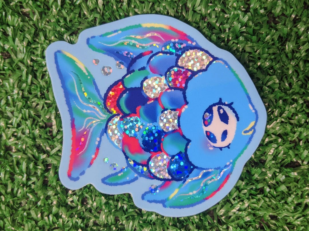 Rainbow Fish Holographic Vinyl Sticker - Etsy
