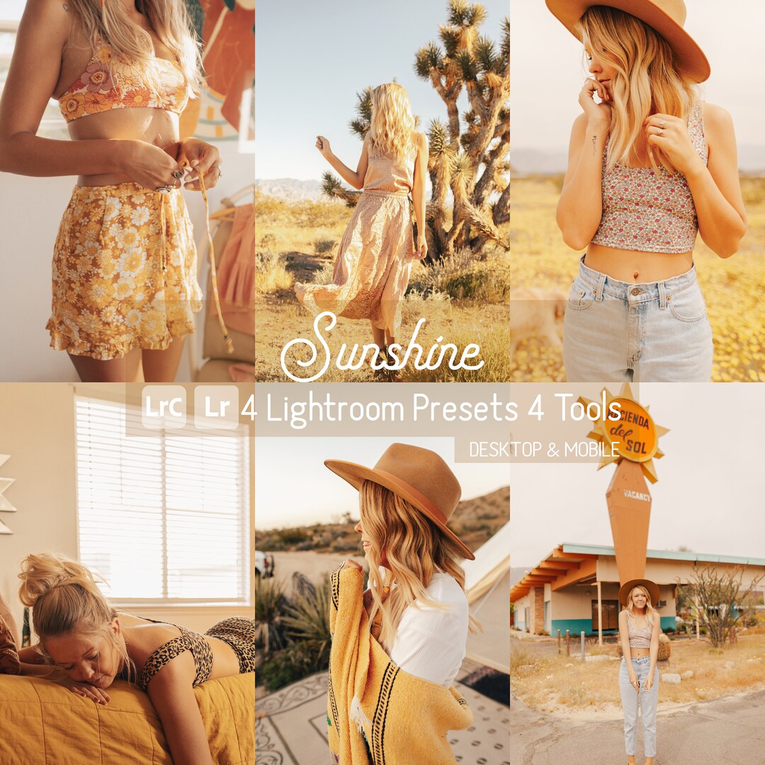 Sunshine Lightroom Presets. Warm Mobile & Desktop Compatible. Golden, Photographer, Photo ...