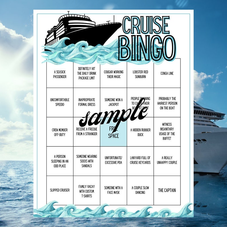 Cruise Bingo, Instant Download Printable Bingo Cards, Cruise Games ...