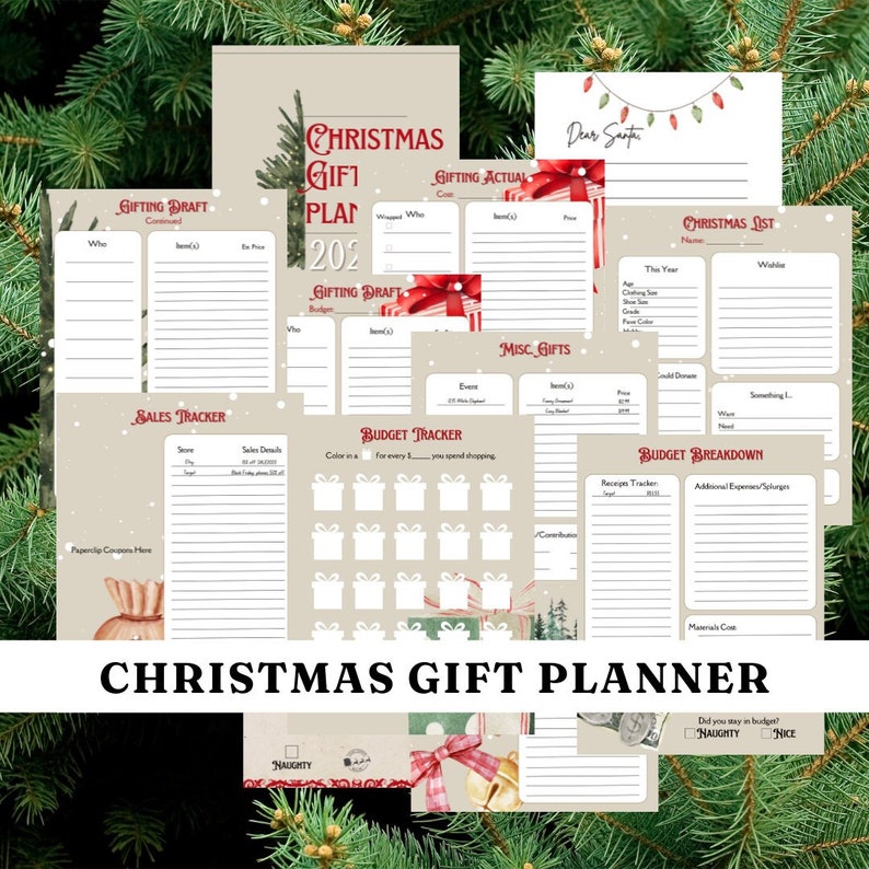 Christmas Printable Budget Tracker, Holiday Planner, Gift Planner, Xmas ...