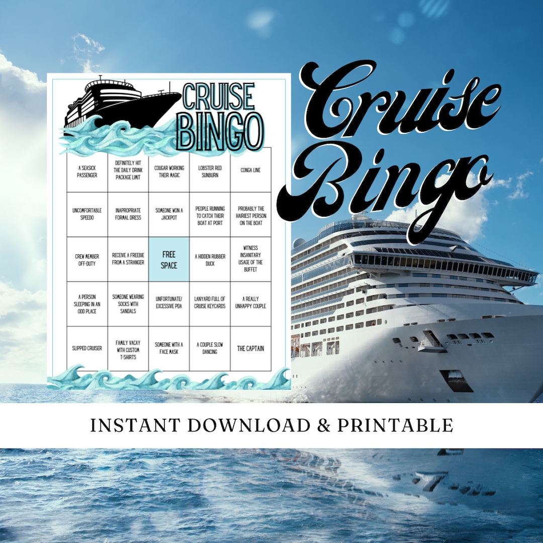 Cruise Bingo, Instant Download Printable Bingo Cards, Cruise Games ...
