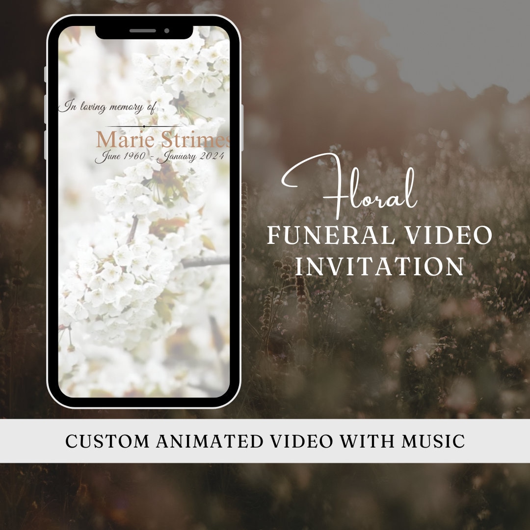 Funeral Invitation, Video Animated Invite With Music, Memorial Service ...