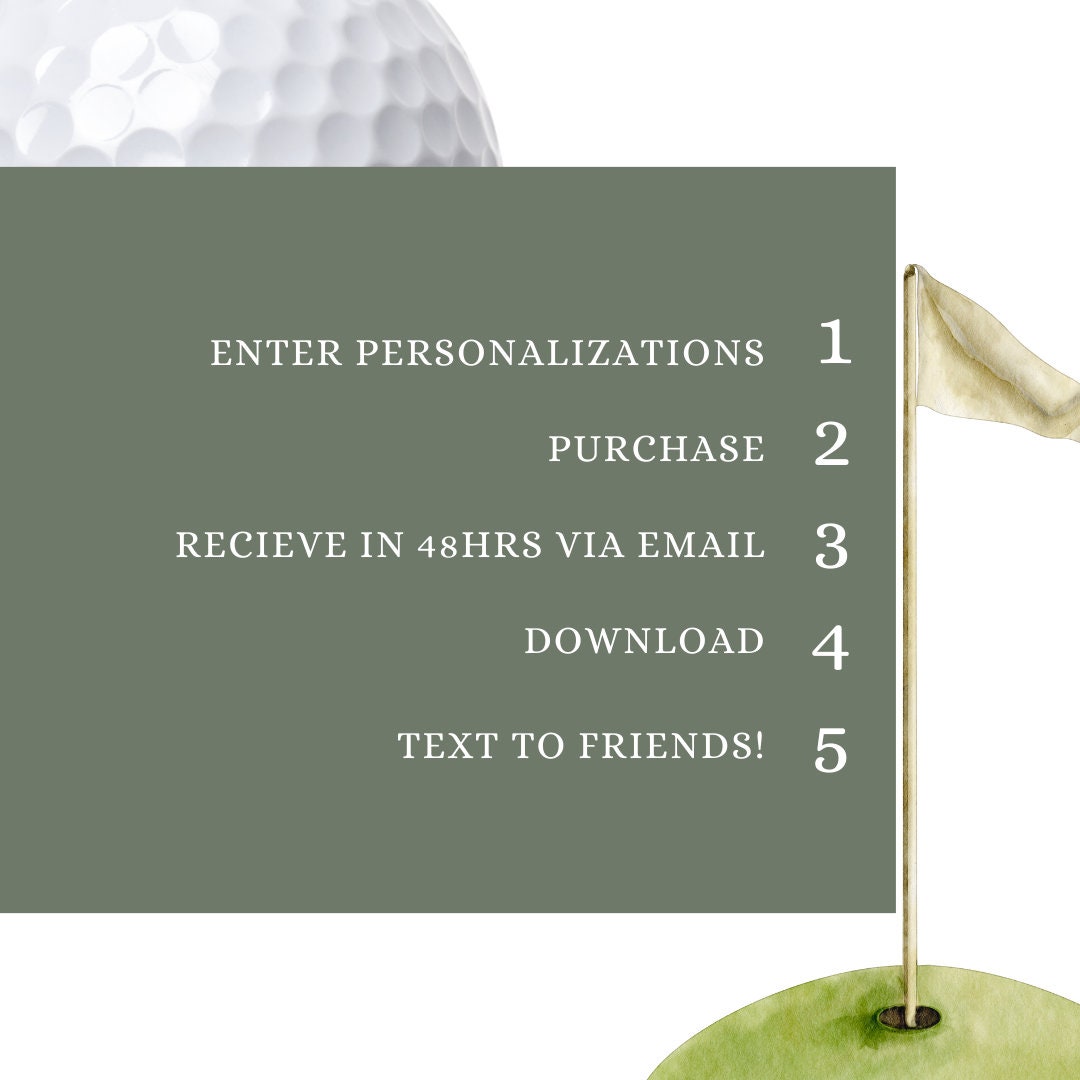 Golf Animated Invite, Baby Shower Invitation, Golf, Video, Digital ...