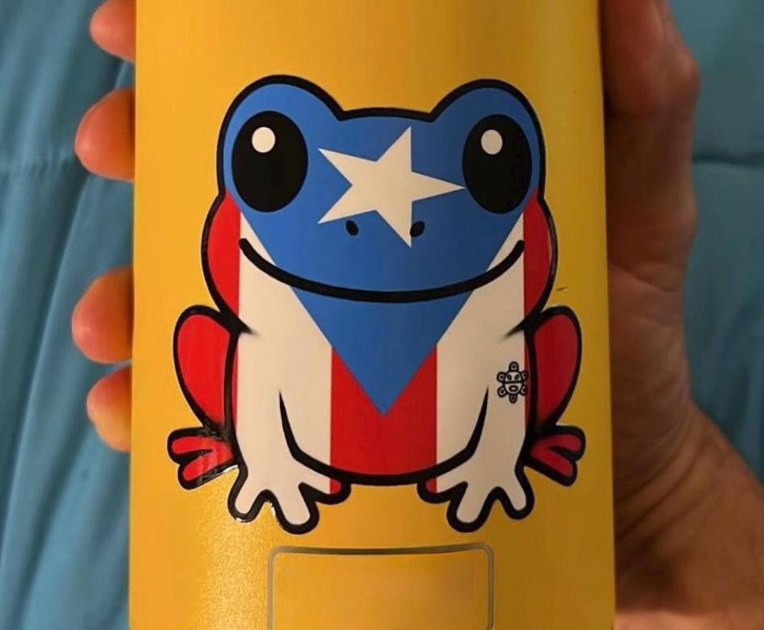 Save the Coqui! Puerto Rico Flag Coqui (UV DTF) 3.38” X 3” Approx in ...