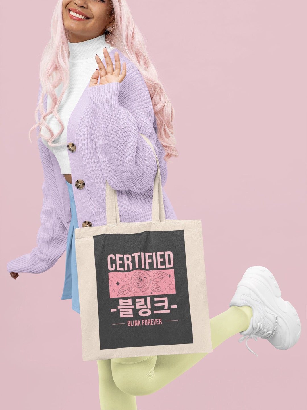 Cotton Tote Bag, Blink, Blackpink, K-POP, Birthday Gift, Graduation ...