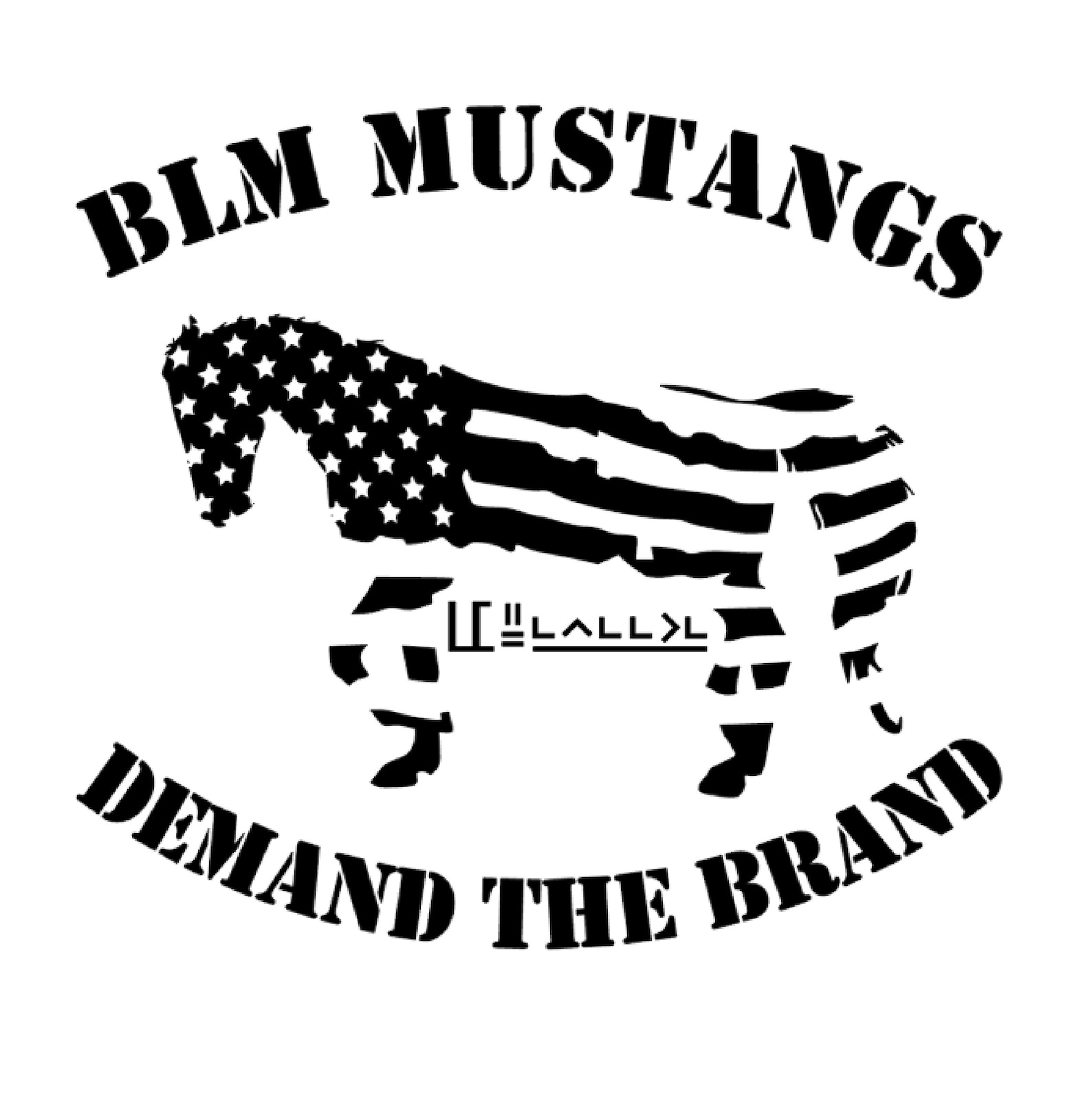 Custom Personalized BLM Mustang Horse Brand Vinyl Flag Window - Etsy