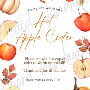 PTO PTA Hot Apple Cider Bar Flyer - Etsy