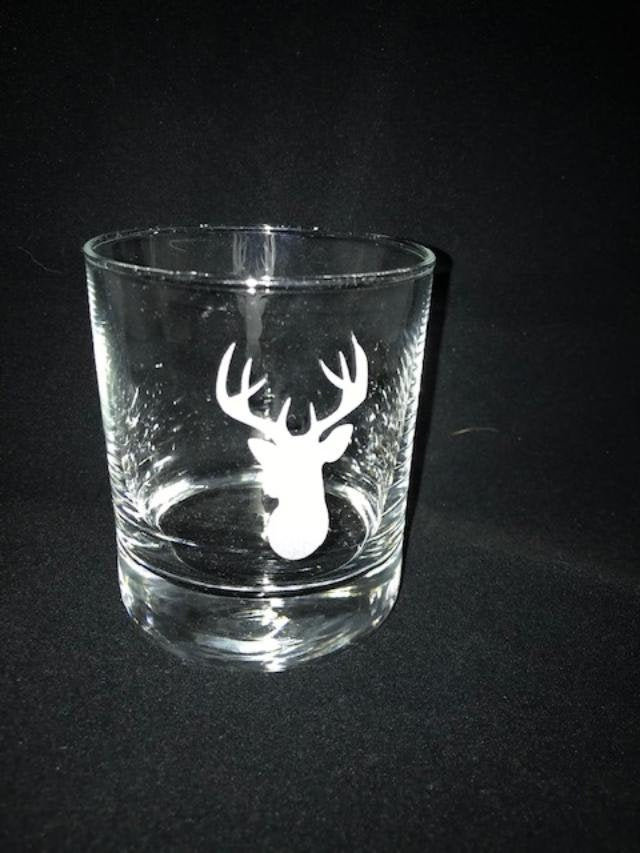 Hand Etched Deer Head 10 Ounce Highball Glass - Etsy