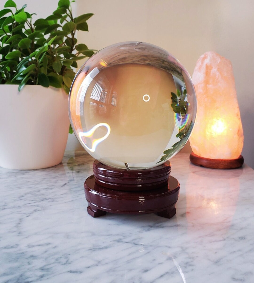6 Inch Giant Clear Scrying Crystal Ball Plus Stand | XXL Clear Polished ...