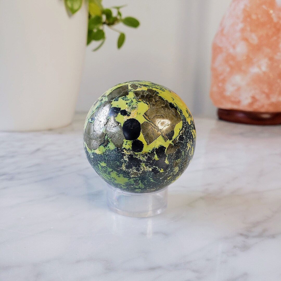 Serpentine Crystal Ball Small Polished Natural Green Lizardite Sphere ...