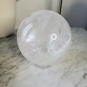 Giant Clear Quartz Crystal Ball: 5 Inch Scrying Sphere - Etsy
