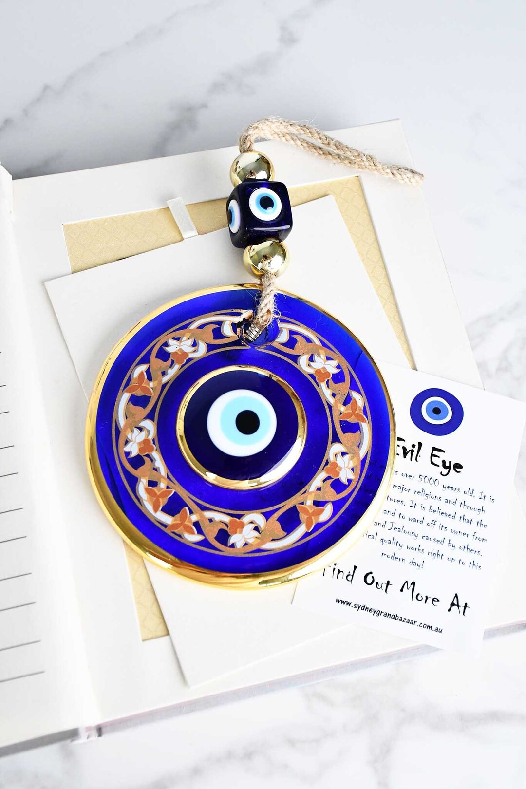 Turkish Greek Mati Eye Blue Glass Evil Eye Nazar Amulet Hamsa Hand Wall ...