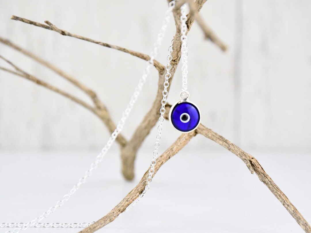 Turkish Greek Mati Evil Eye Protection 925k Silver Pendant Necklace ...