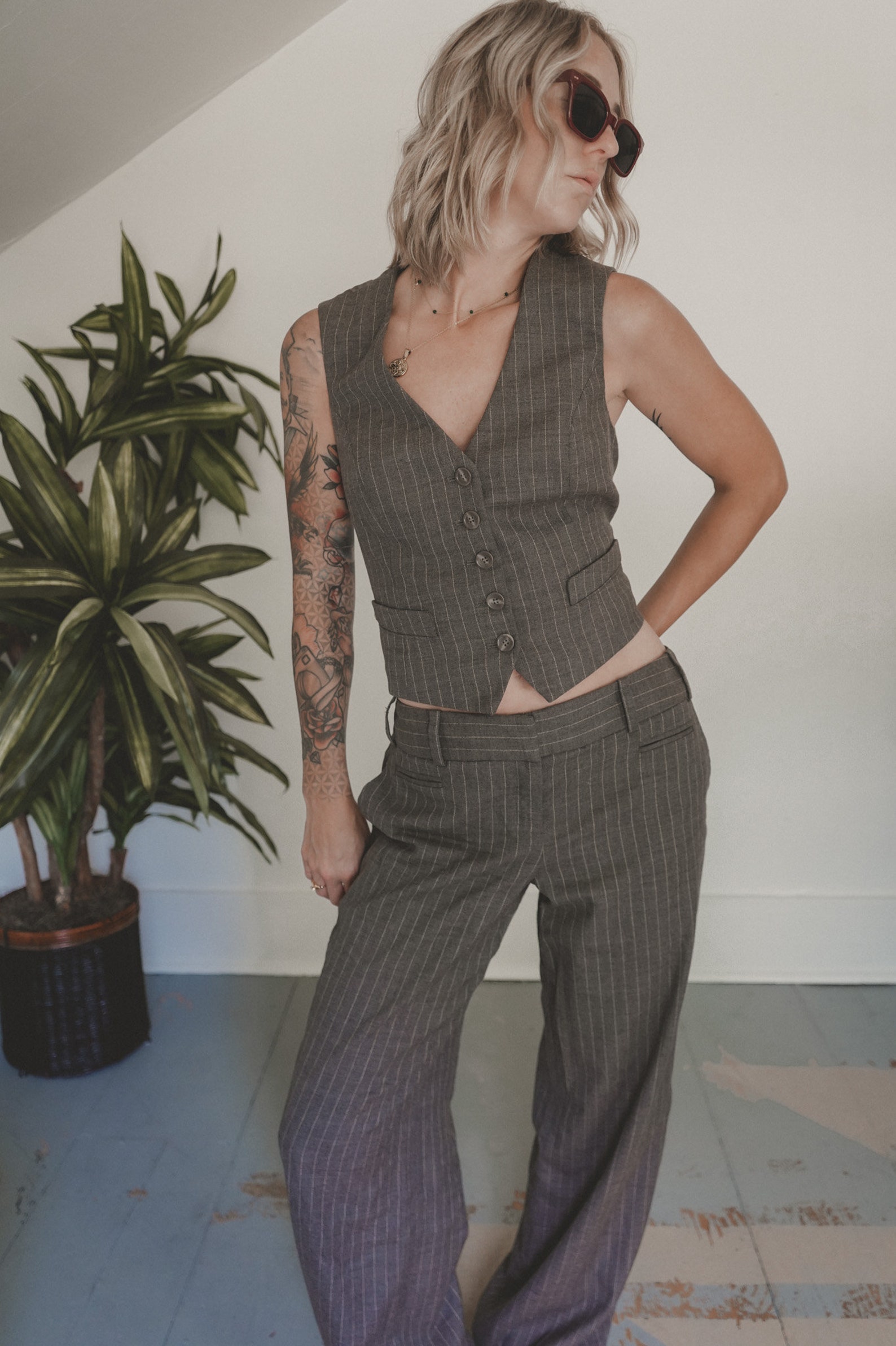 Pinstripe Pantsuit Vest and Trousers Set - Etsy