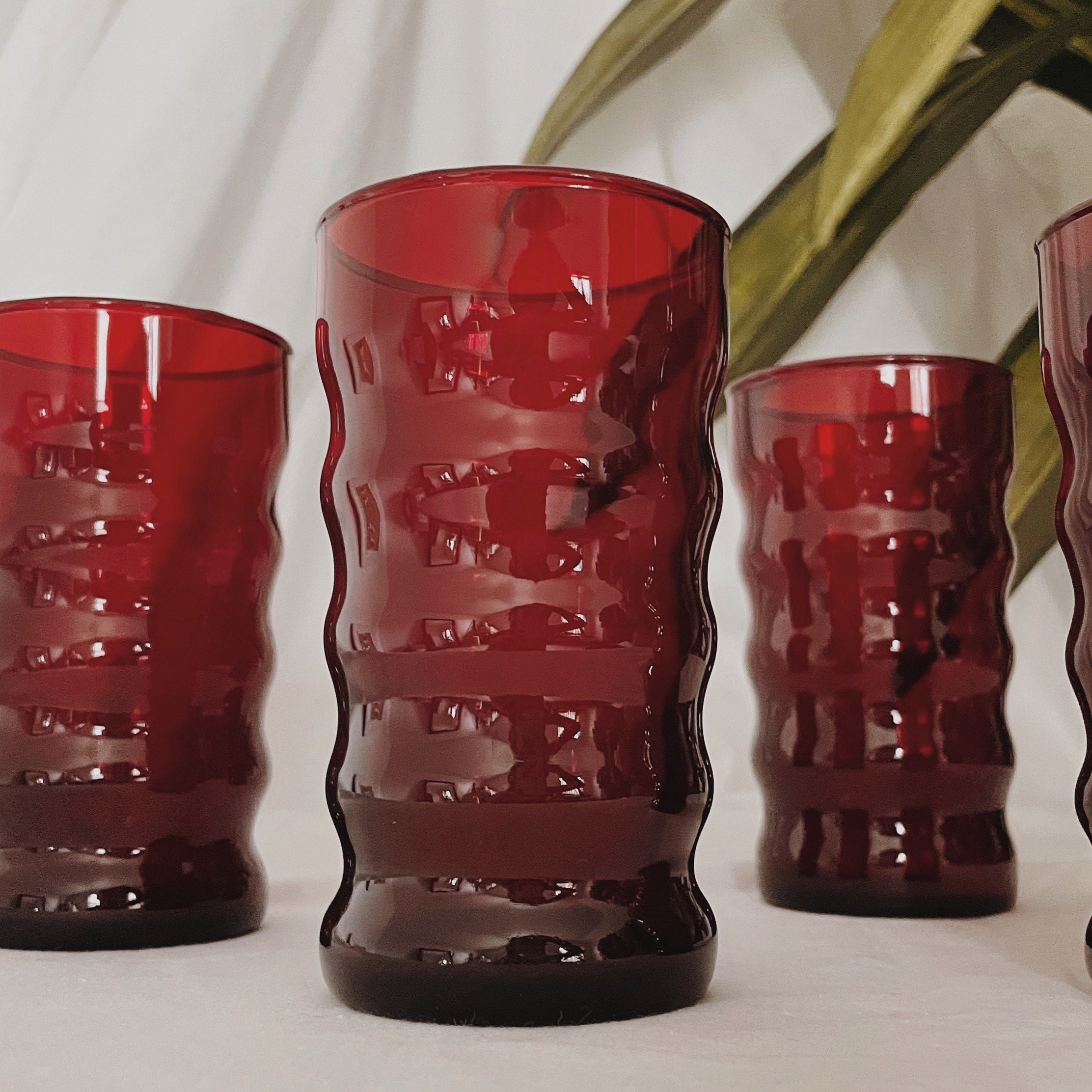 Ruby Bubble Glassware - Etsy