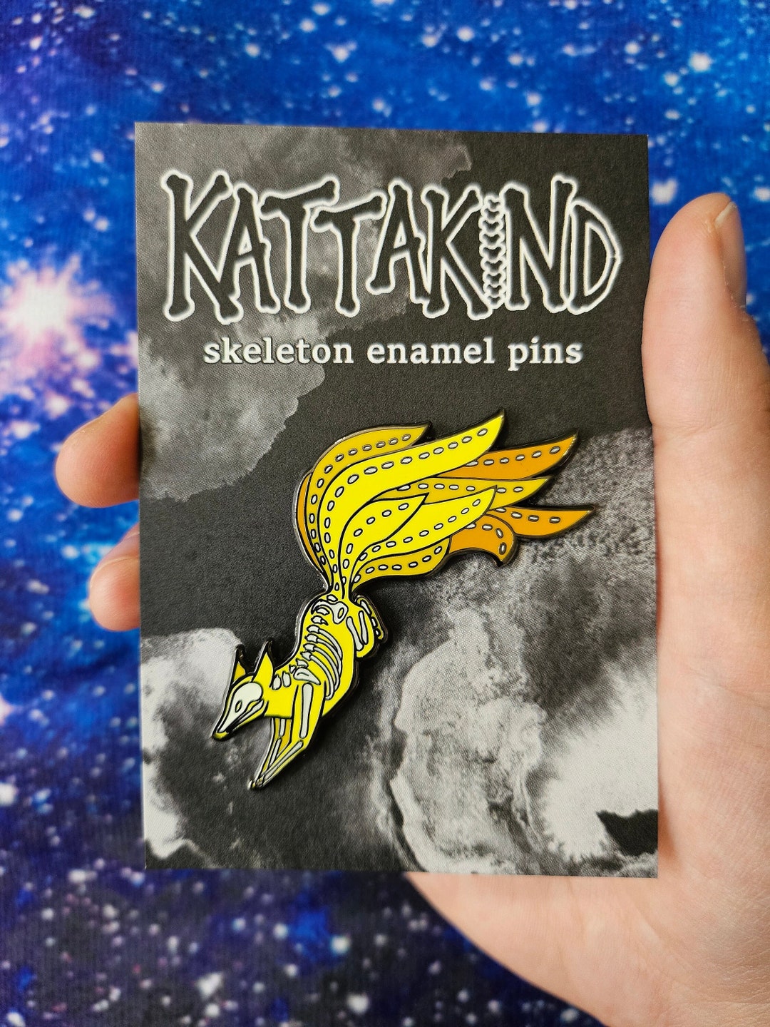 Nine Tailed Fox Enamel Pin, Glow-in-the-dark Skeleton, Anatomy Mythical Creature, Creepy and ...