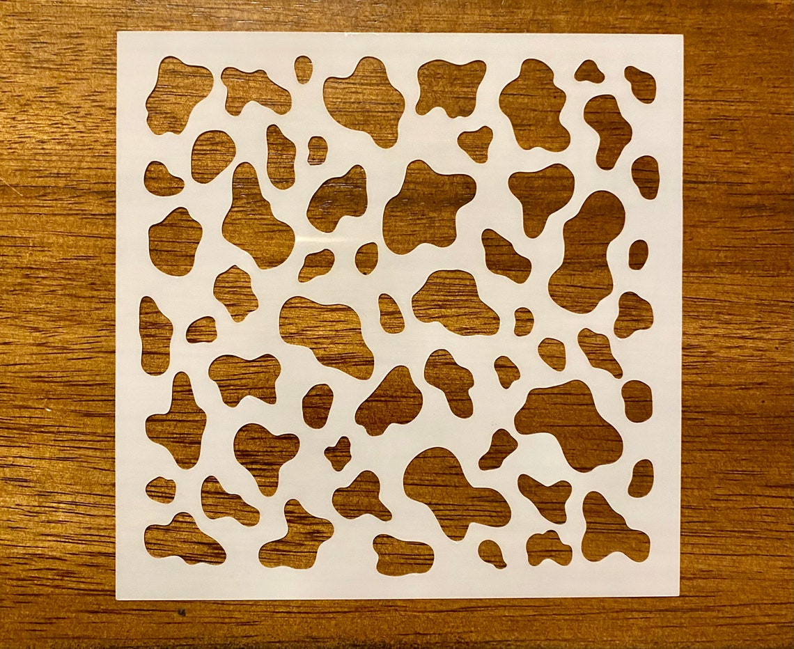Cow Print, Reusable 10 MIL Mylar Stencil for Painting, Polymer Clay ...