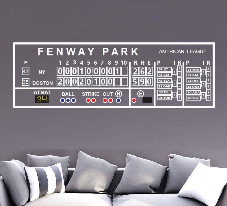 Boston Red Sox Fenway Park Scoreboard Decal 48x16 | Etsy