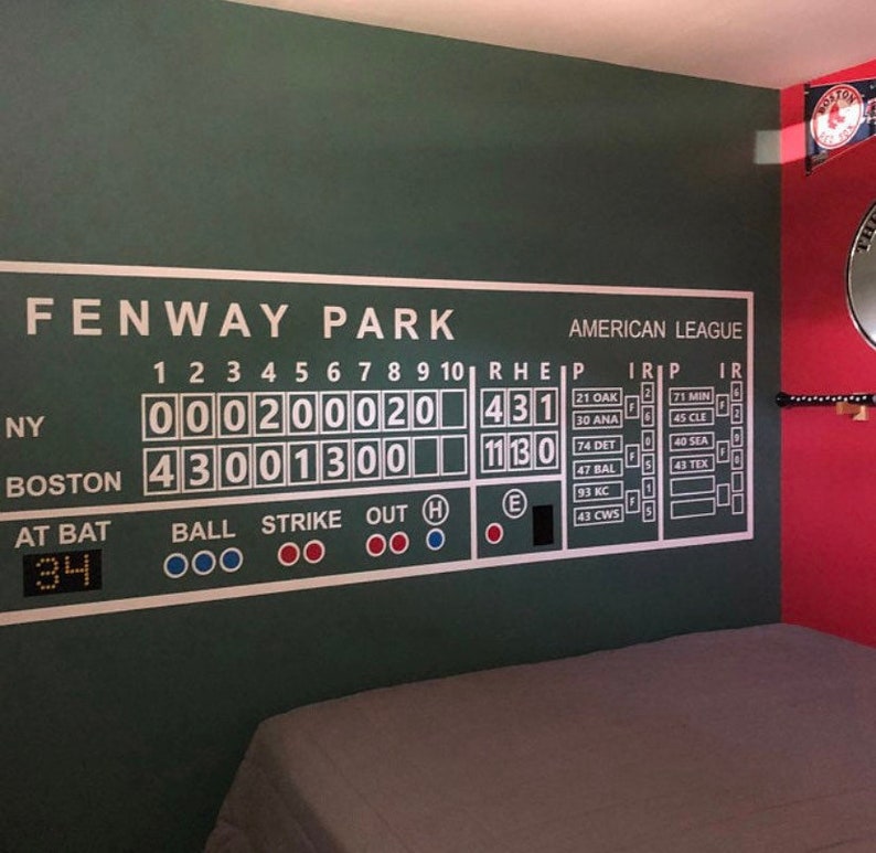 Boston Red Sox Fenway Park Scoreboard Decal 48x16 - Etsy