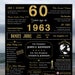Poster 60th Birthday 1963 Events Poster 1963 Born in 1963 - Etsy