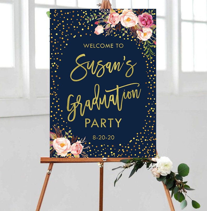 Boho Blush Rose Gold Graduation Party Signs GRADUATION PARTY - Etsy