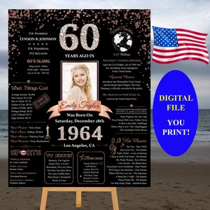 Poster 60th Birthday, 1964 Events, Poster 1964, Born in 1964, Remember ...