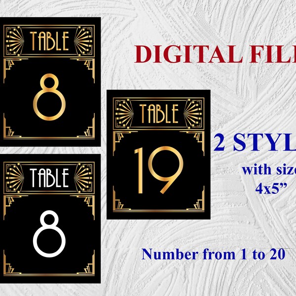 1920s Table Numbers - Etsy