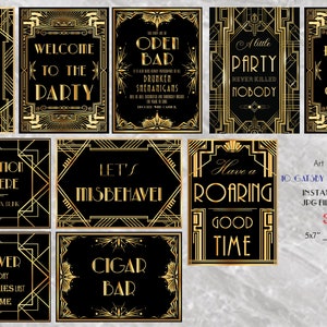 1920s Flappers and Gangsters Signs, Gatsby Party Decorations, 1920s ...