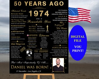 Poster 70th Birthday, 1954 Events, Poster 1954, Born in 1954, Remember ...