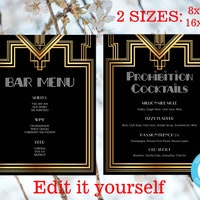 Printable Prohibition Cocktail List | 1920's Drink Recipes - Etsy
