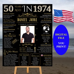 Poster 50th Birthday, 1974 Events, Poster 1974, Born in 1974, Remember ...