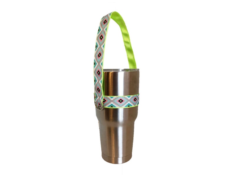 Aztec Southwestern Lime Green Hands Free Tumbler Tote Yeti - Etsy